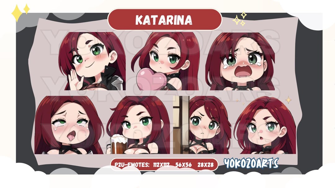 Lol - Katarina Chibi Emotes, League of Legends, P2U Emotes for Youtube ...