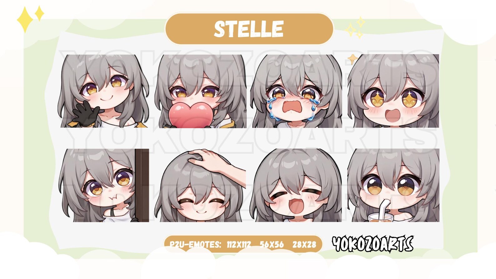 Honkai Star Rail - Trailblazer Stelle Emotes, Ready to Use Cute Chibi ...