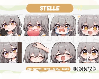 Stelle (trailblazer) Honkai Star Rail Chibi Style Emotes for Twitch ...