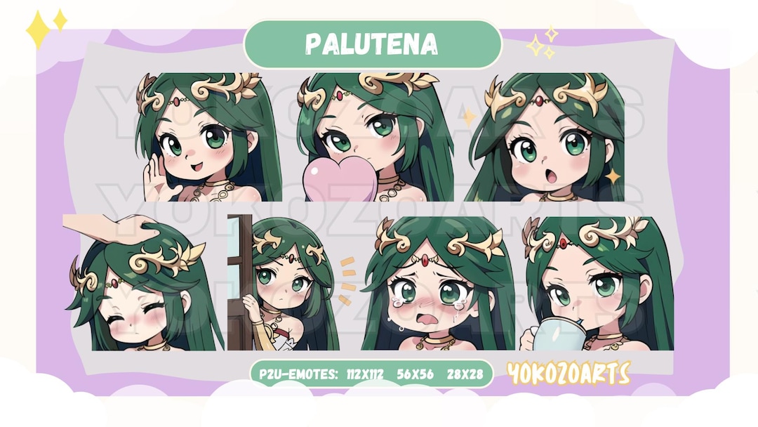 Kid Icarus - Palutena, Smash Bros Chibi Emotes for Twitch/discord ...