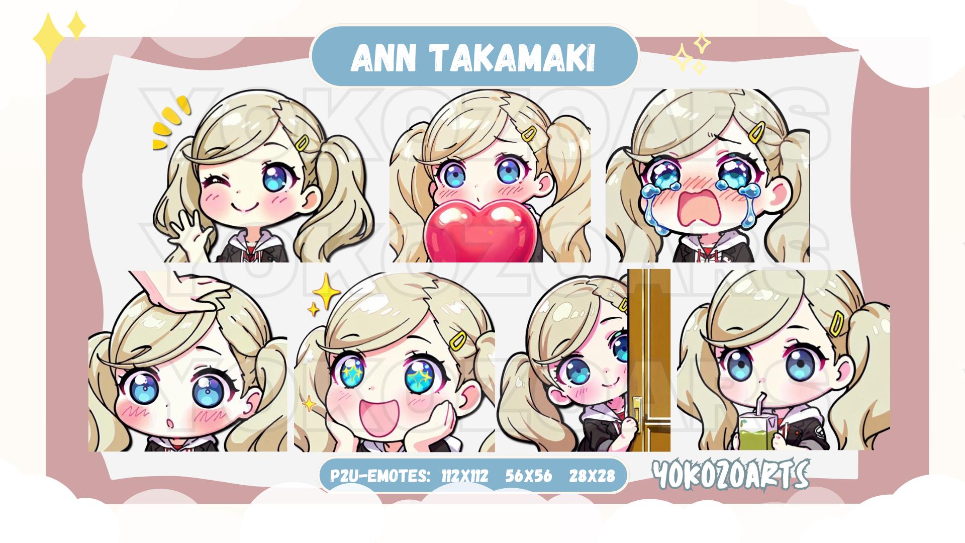 Persona/p5 - Ann Takamaki, Anime Chibi Emotes for Twitch/discord ...