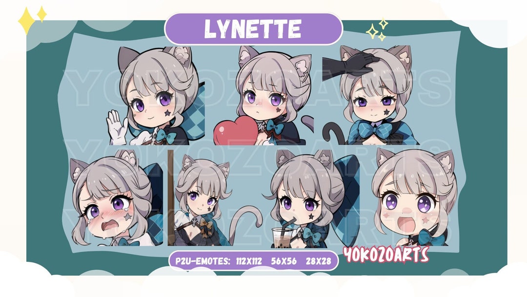 Genshin Impact - Lynette Emotes, Ready to Use Cute Chibi Emotes for ...