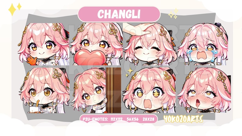 Wuthering Waves - Changli Emotes, Ready to Use Cute Chibi Emotes for ...