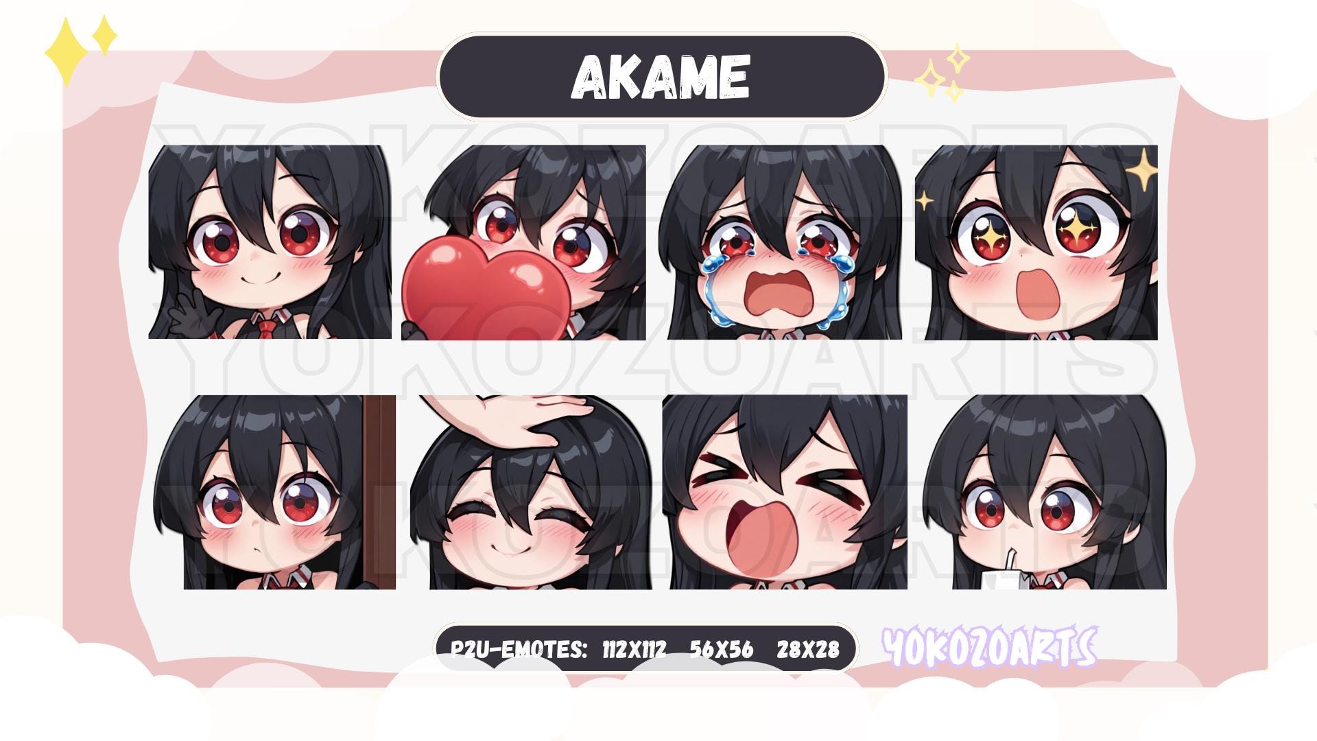 Demon Sword Akame Girl, Anime Emotes, Chibi Emotes for Twitch/discord ...
