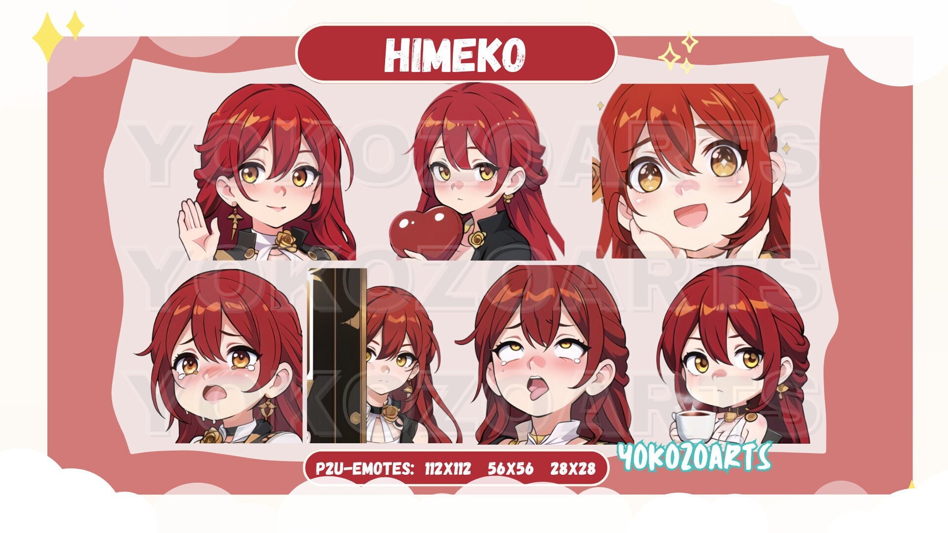 Honkai Star Rail Himeko Emotes, Ready to Use Cute Chibi Emotes for ...