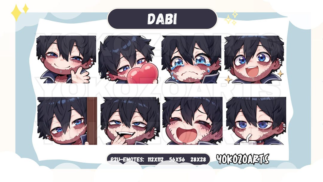 Dabi Emotes, Anime Emotes, Chibi Emotes for Twitch/discord/youtube - Etsy