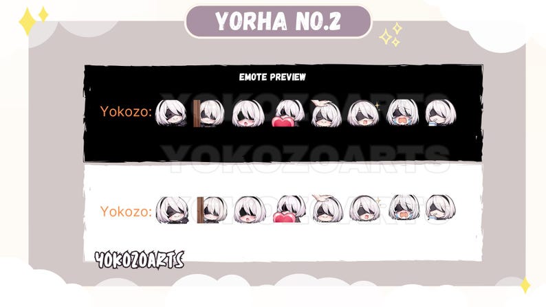 Nier: Automata - Yorha No.2 Emotes, P2U Emotes for Twitch/yt/discord - Etsy