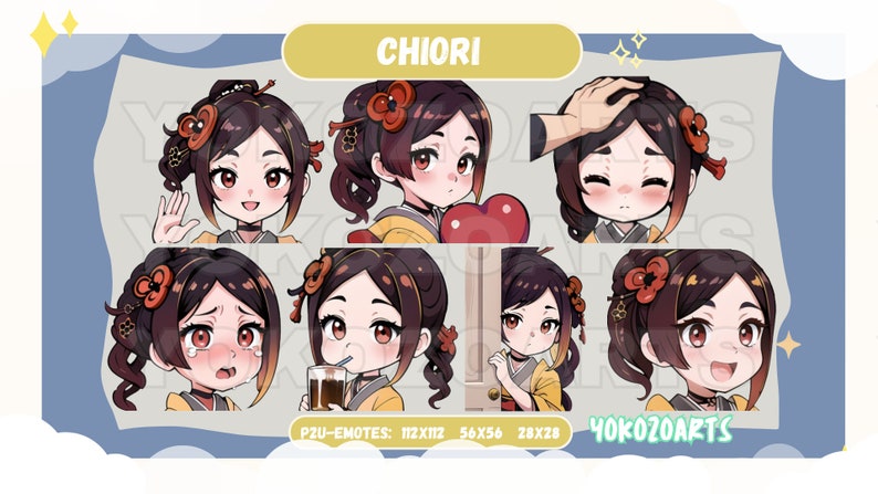 Genshin Impact - Chiori Emotes, Ready to Use Cute Chibi Emotes for ...