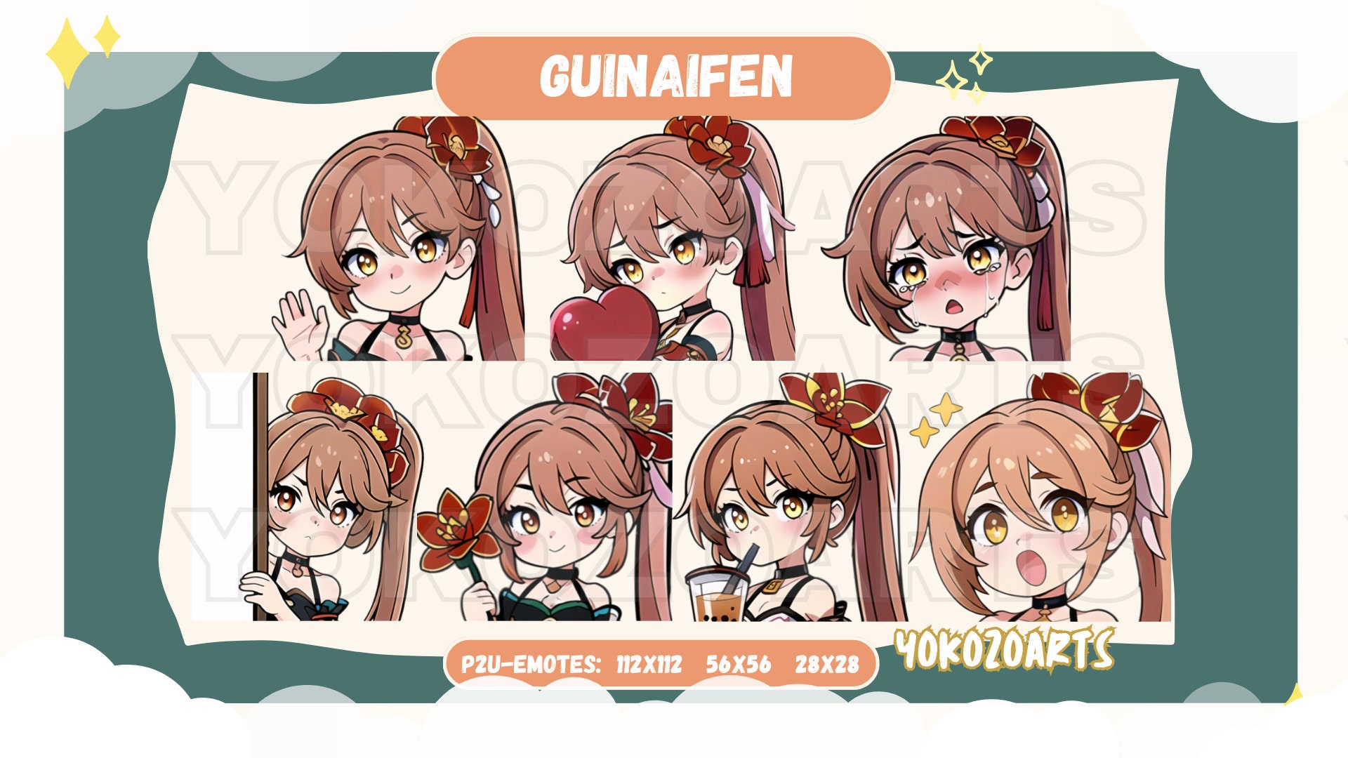 Honkai Star Rail Guinaifen Emotes, Ready to Use Cute Chibi Emotes for ...