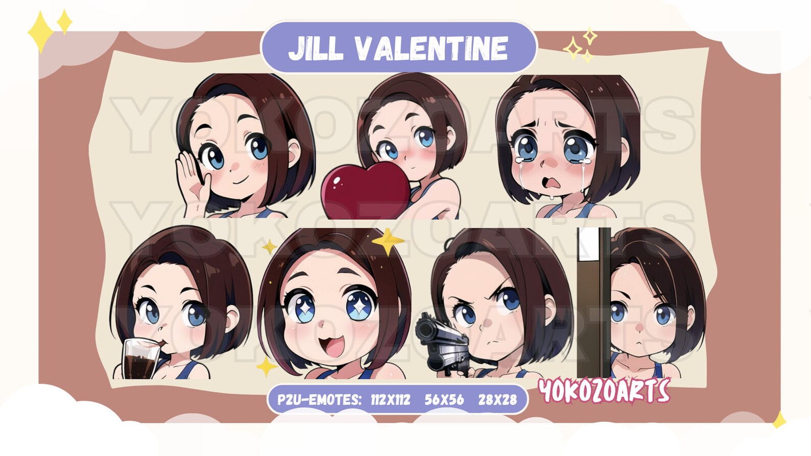 Resident Evil Jill Valentine Emotes, Anime Emotes, Discord/twitch ...