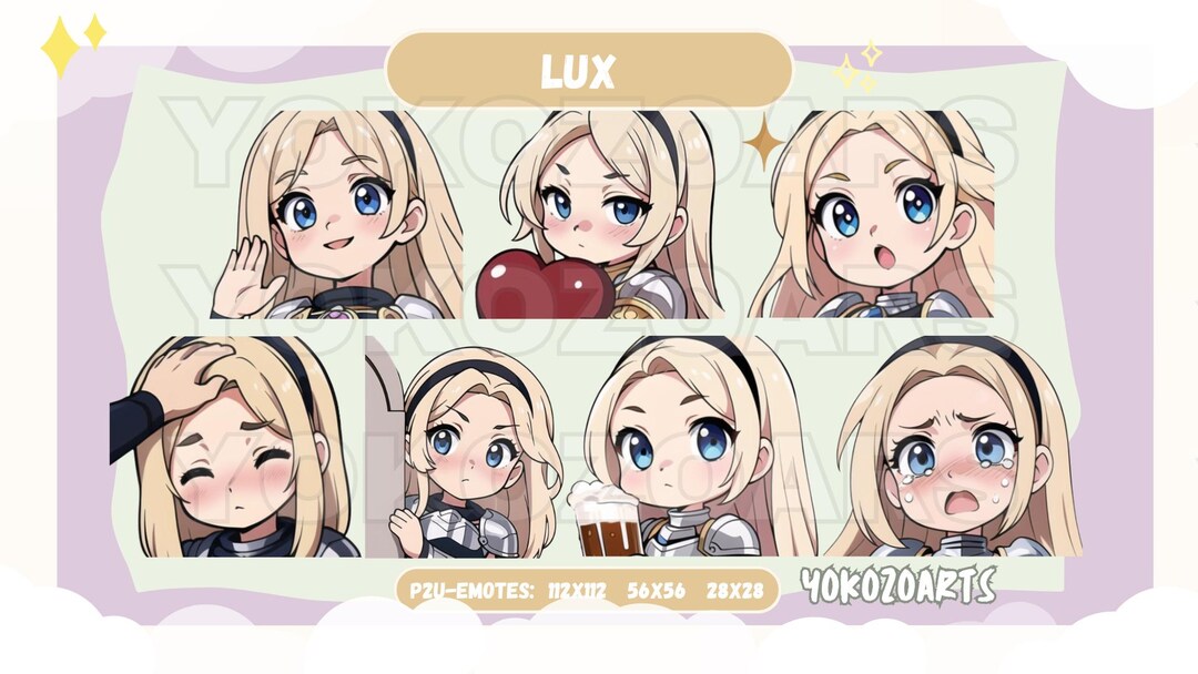 Lol Lux Chibi Emotes, P2U Emotes for Youtube/twitch/discord - Etsy