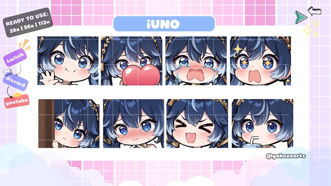 Wuthering Waves - Iuno Emotes, Ready to Use Cute Chibi Emotes for ...