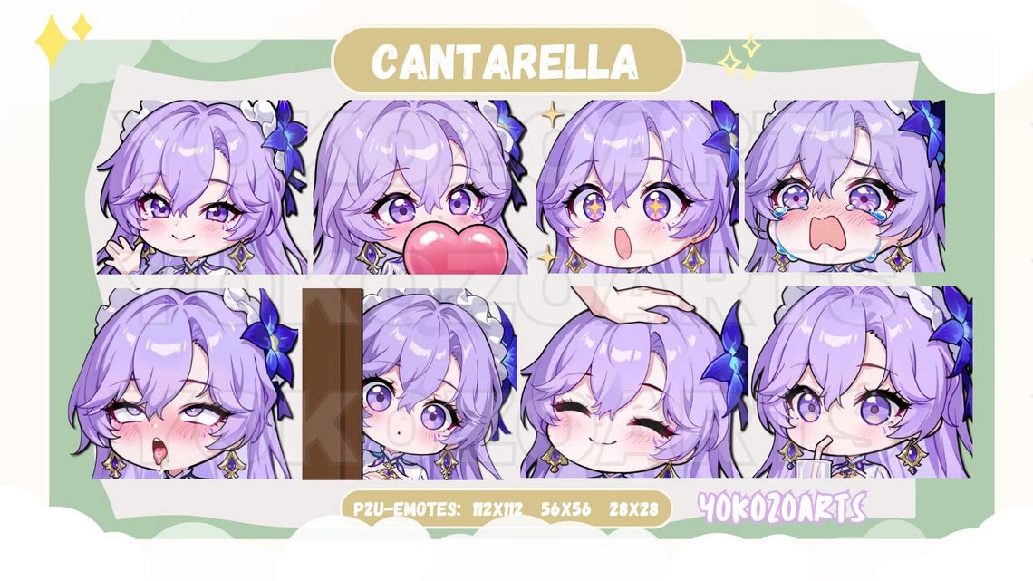 Wuthering Waves - Cantarella Emotes, Ready to Use Cute Chibi Emotes for ...