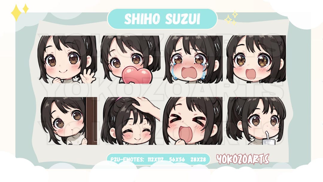 Persona/p5 - Shiho Suzui Anime Chibi Emotes for Twitch/discord/youtube ...