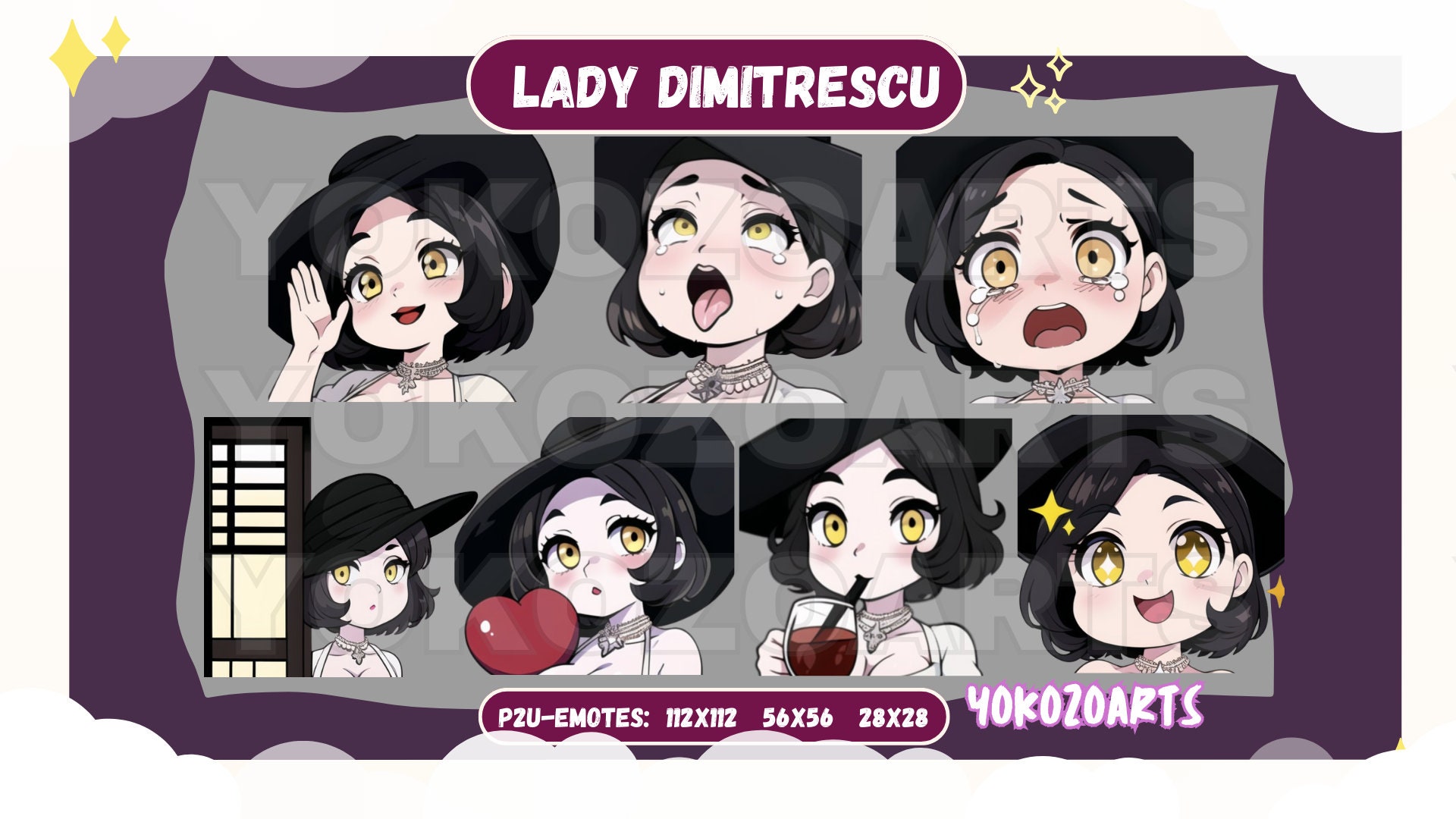 Resident Evil Lady Dimitrescu Emotes, Anime Emotes, Discord/twitch ...