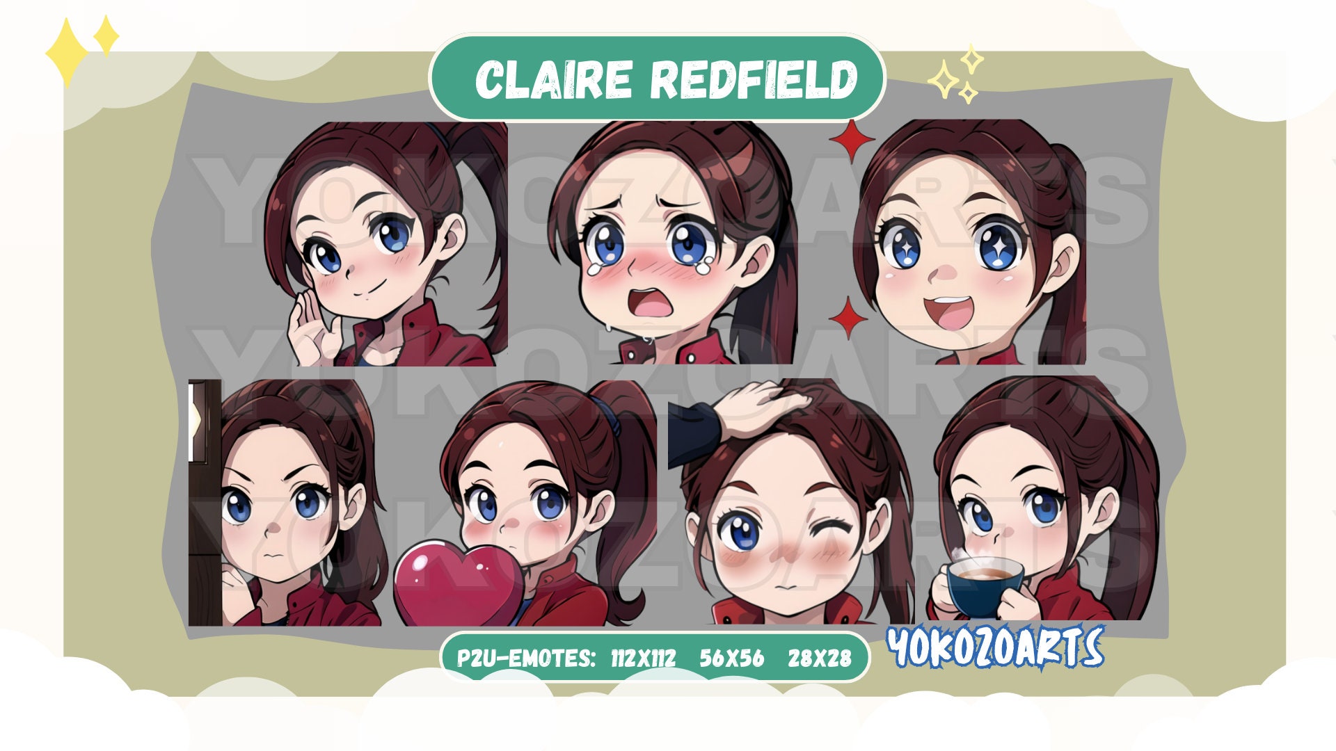 Resident Evil - Claire Redfield Emotes, Anime Emotes, Discord/twitch ...