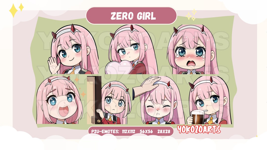 Anime Hybrid Girl Zero, Anime Emotes, Chibi Emotes for Twitch/discord ...