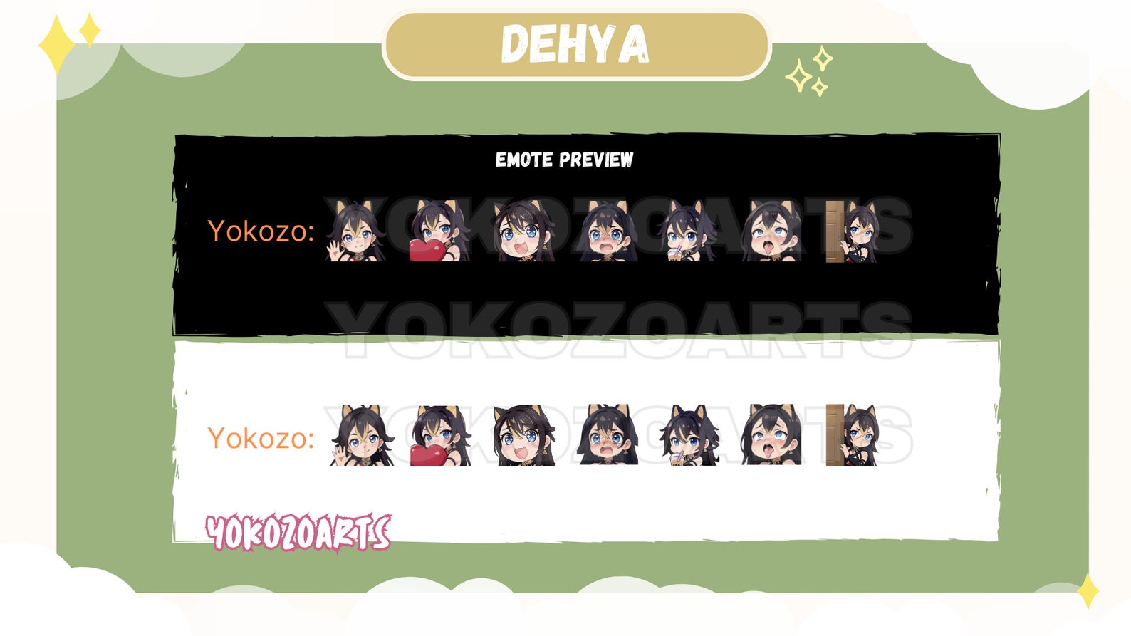 Genshin Impact Dehya Emotes, Ready to Use Cute Chibi Emotes for Discord ...