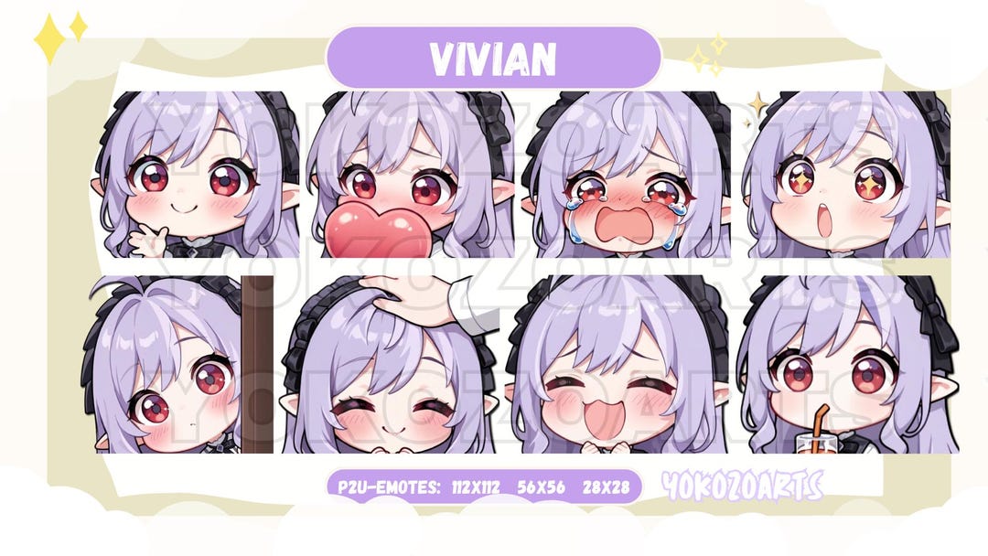 ZZZ - Vivian Emotes, Ready to Use Cute Chibi Emotes for Discord/youtube ...