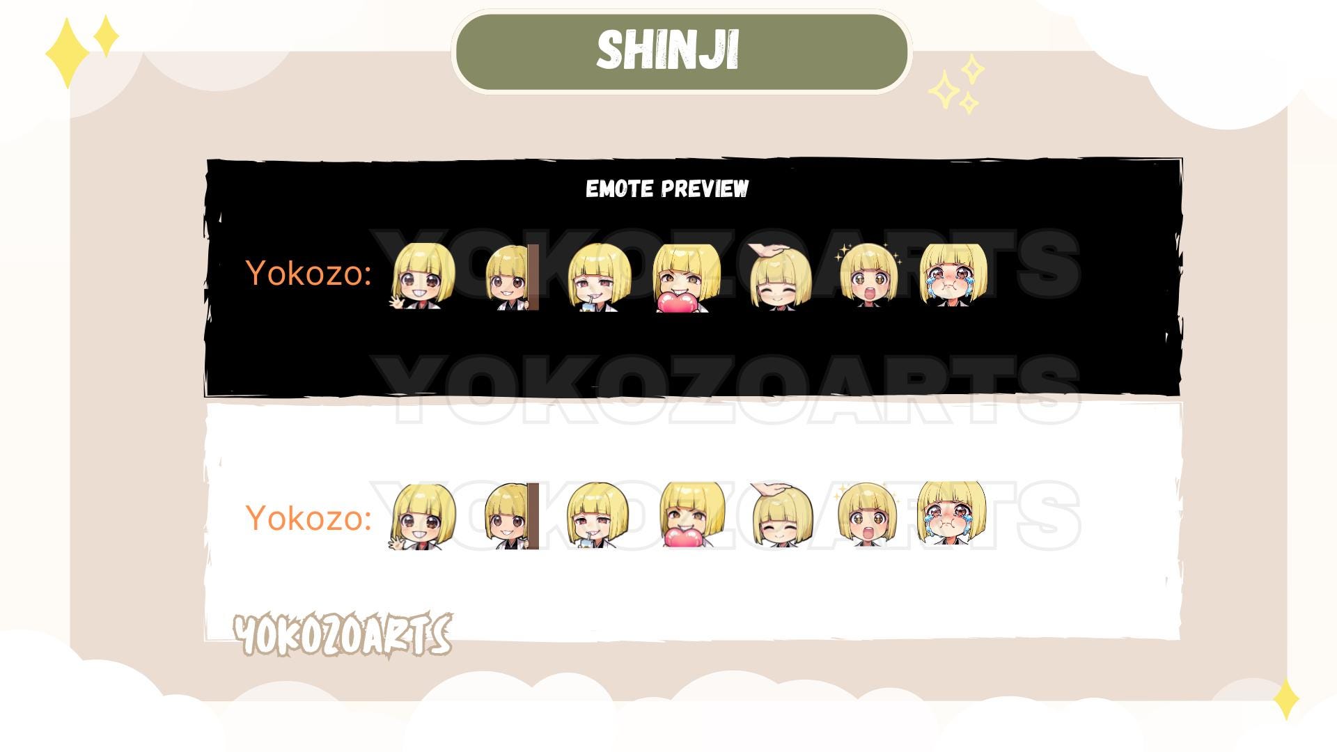 Vizard Shinji Chibi Emotes, Anime Emotes, Chibi Emotes for Twitch ...