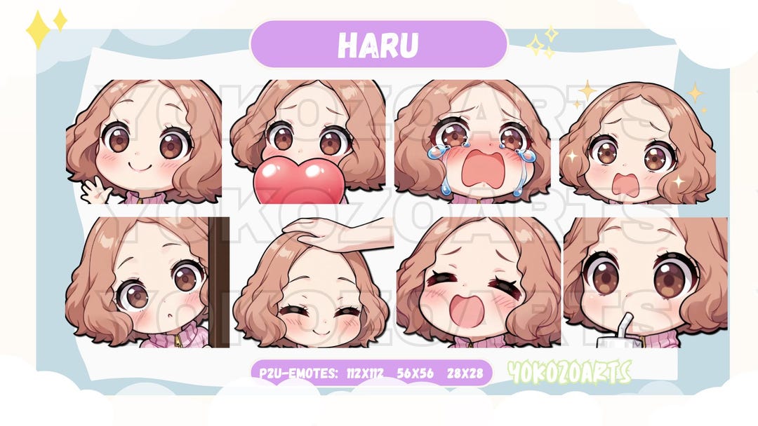 Persona/p5 - Haru Okumura, Anime Chibi Emotes for Twitch/discord ...