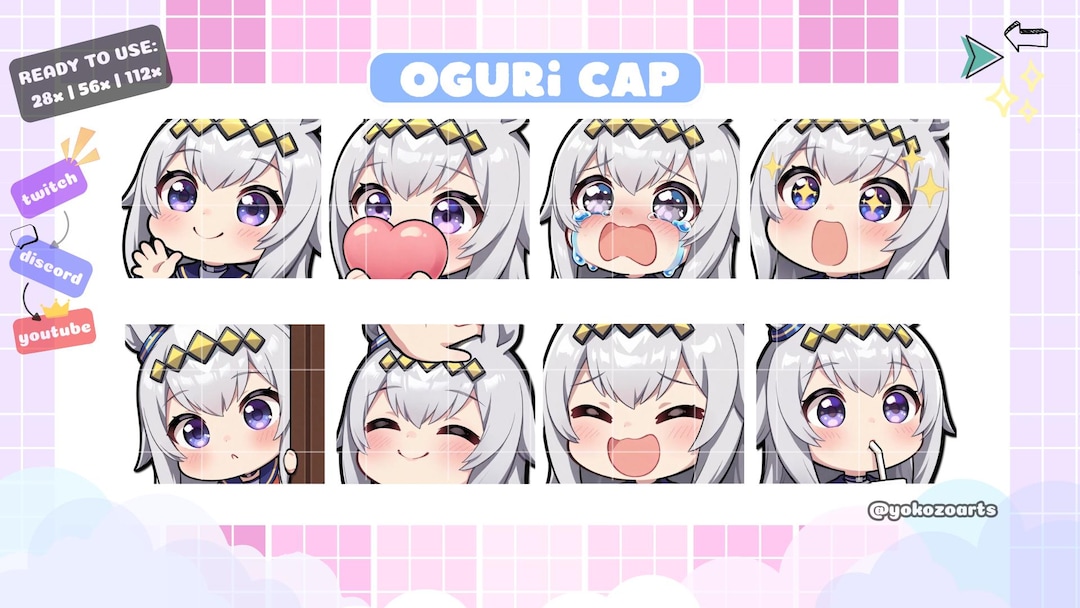Umamusume - Oguri Cap Emotes, Chibi Emotes for Twitch/discord/youtube ...