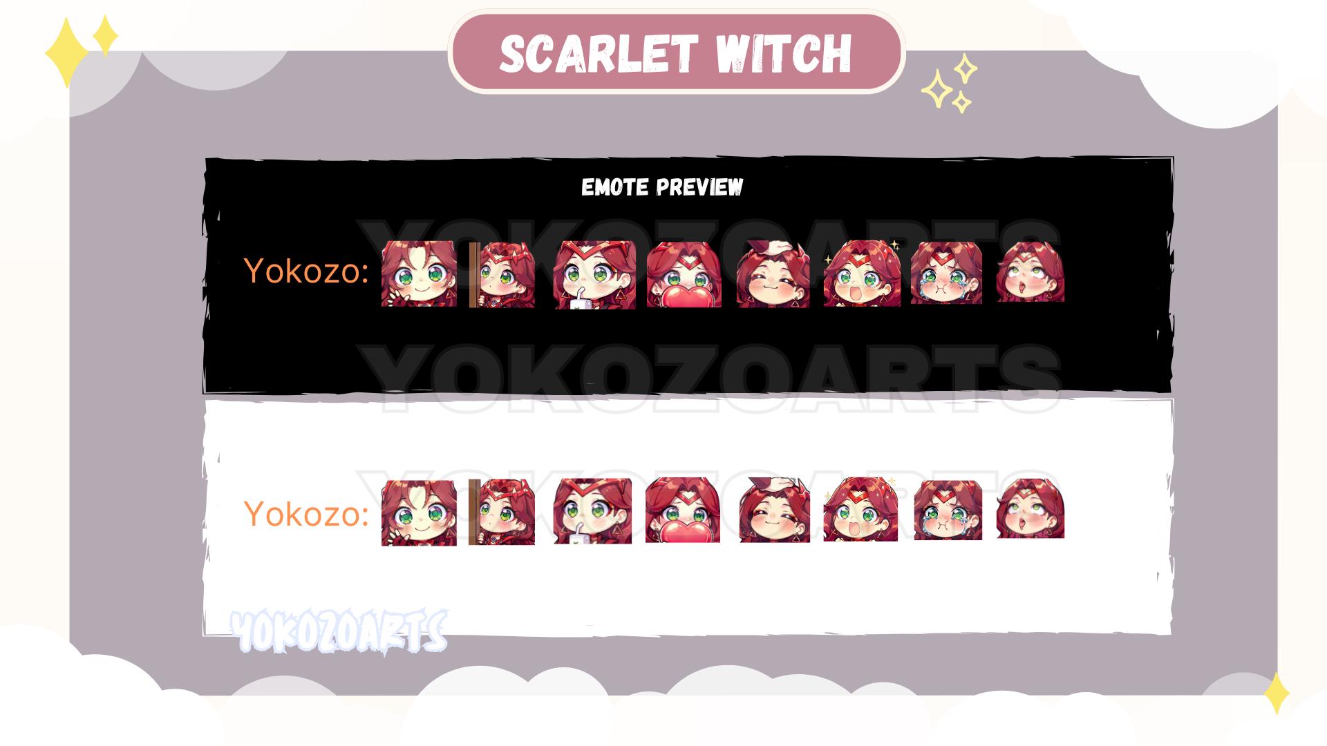 Marvel Rivals - Scarlet Witch Emotes, Chibi Emotes for Youtube/twitch ...