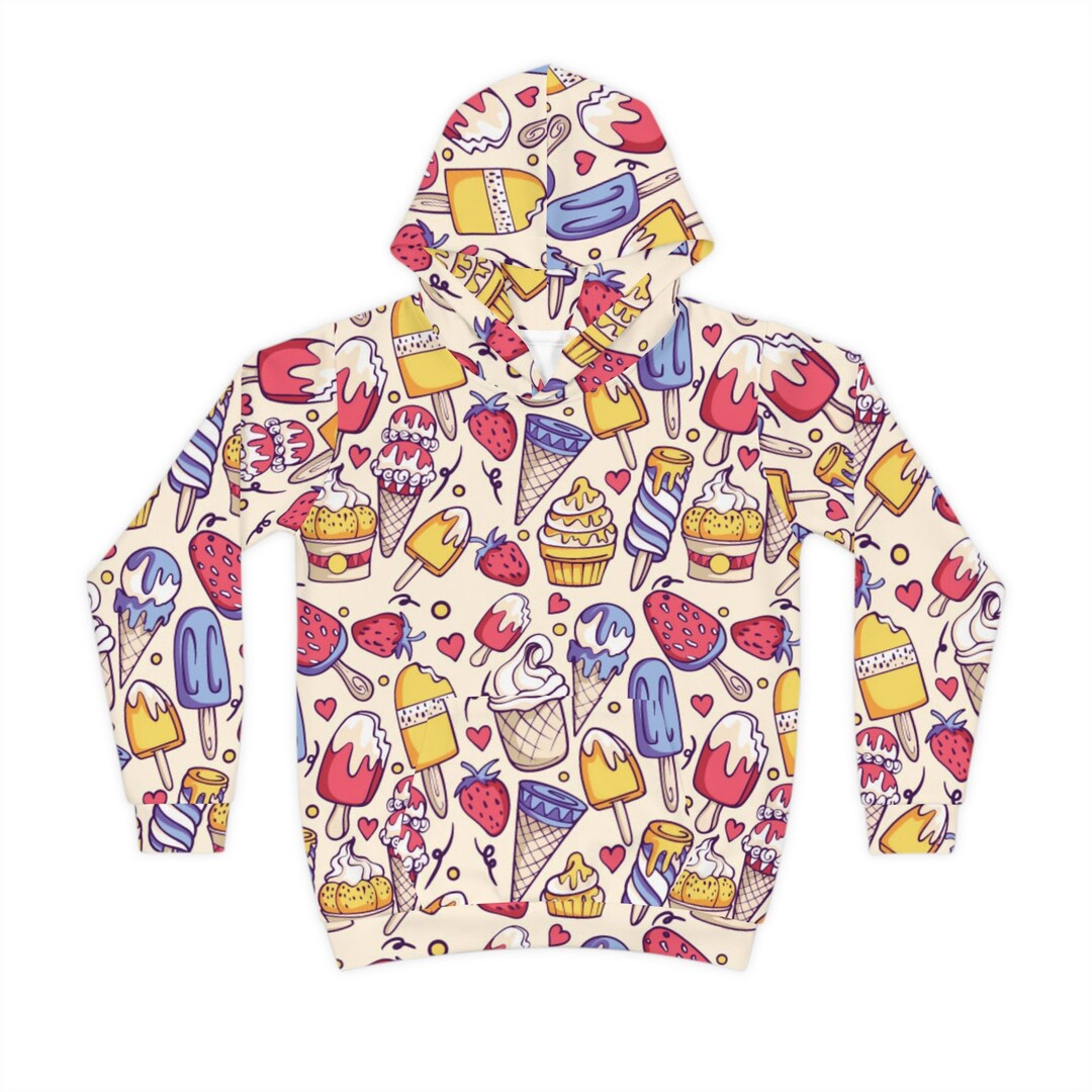 Custom Kids All-over Print Hoodie Eco-friendly Vibrant - Etsy