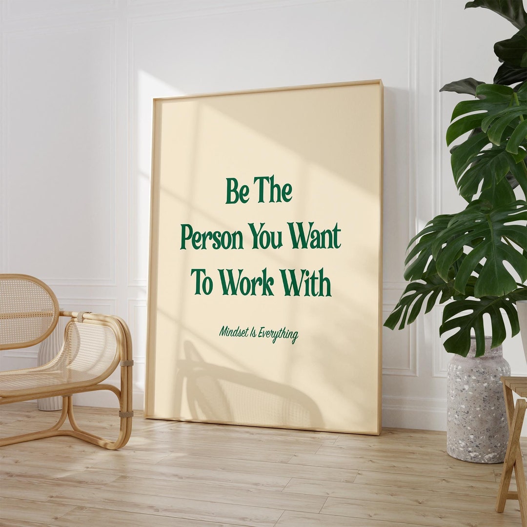 Motivational Wall Art Print, Inspirational Office Print Growth Mindset ...