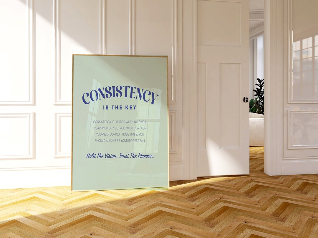 Consistency is Key Wall Art, Motivational Quote Poster, Positive Quote ...