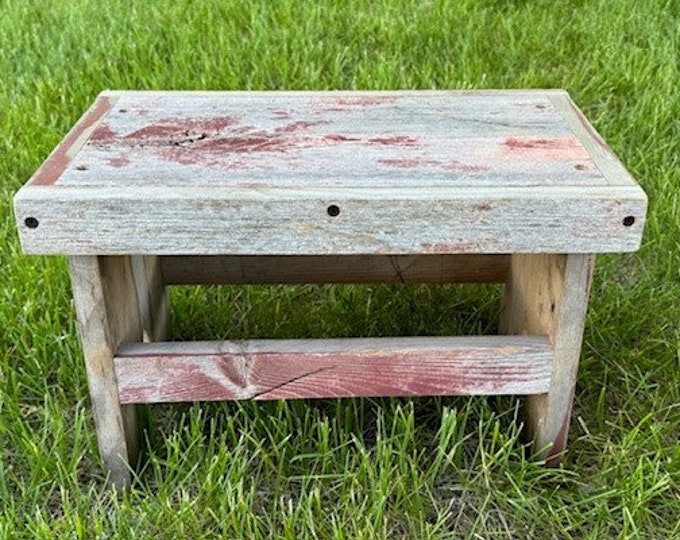 Rustic Barnwood Step Stool, Plant Stand, Wood, Step, Antique ...