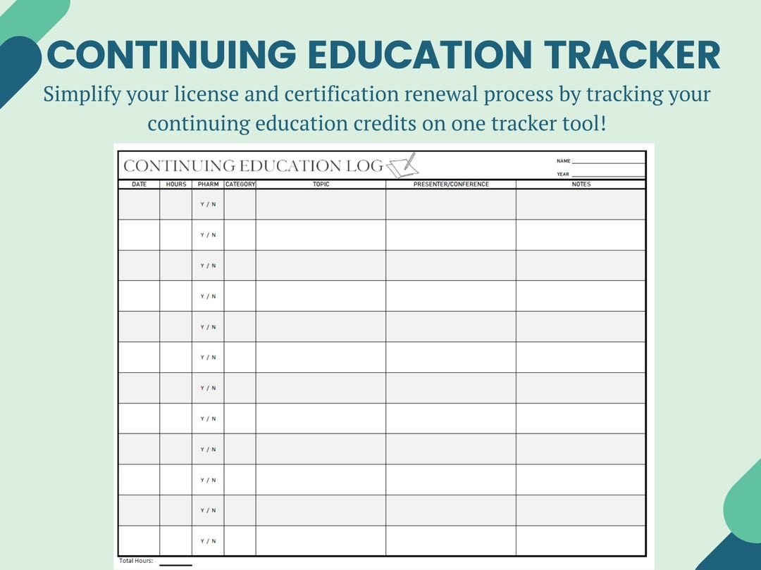 Continuing Education Tracker (for Healthcare Providers!) - Etsy