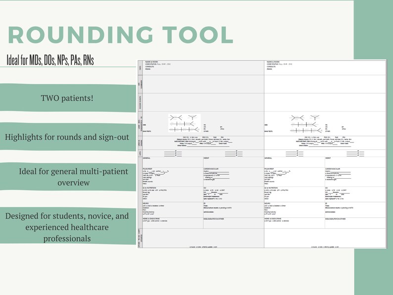 System-based Provider Rounding Tool: TWO Patients (physician, Nurse ...