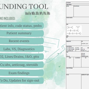 Provider Rounding Tool: Vertical Patient Sign-out Template (PDF) - Etsy