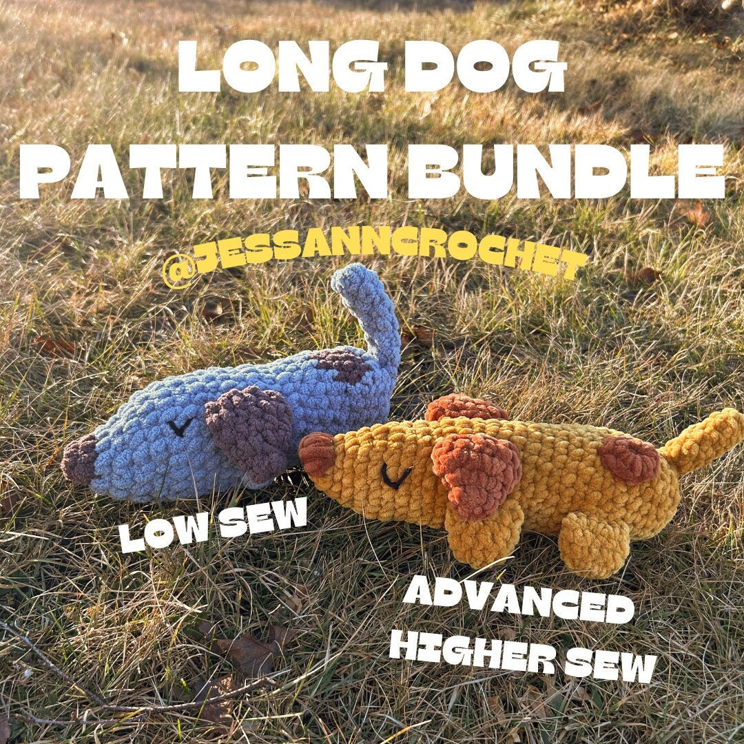 Long Dog Crochet Pattern Bundle Heeler Family , Heeler Pup , Sausage ...