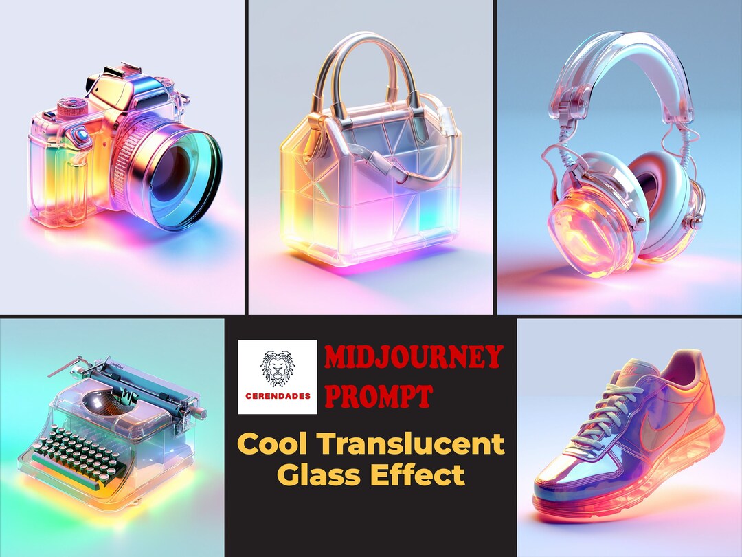 Cool 3D Translucent Glass Object Effect Midjourney Prompts - Etsy