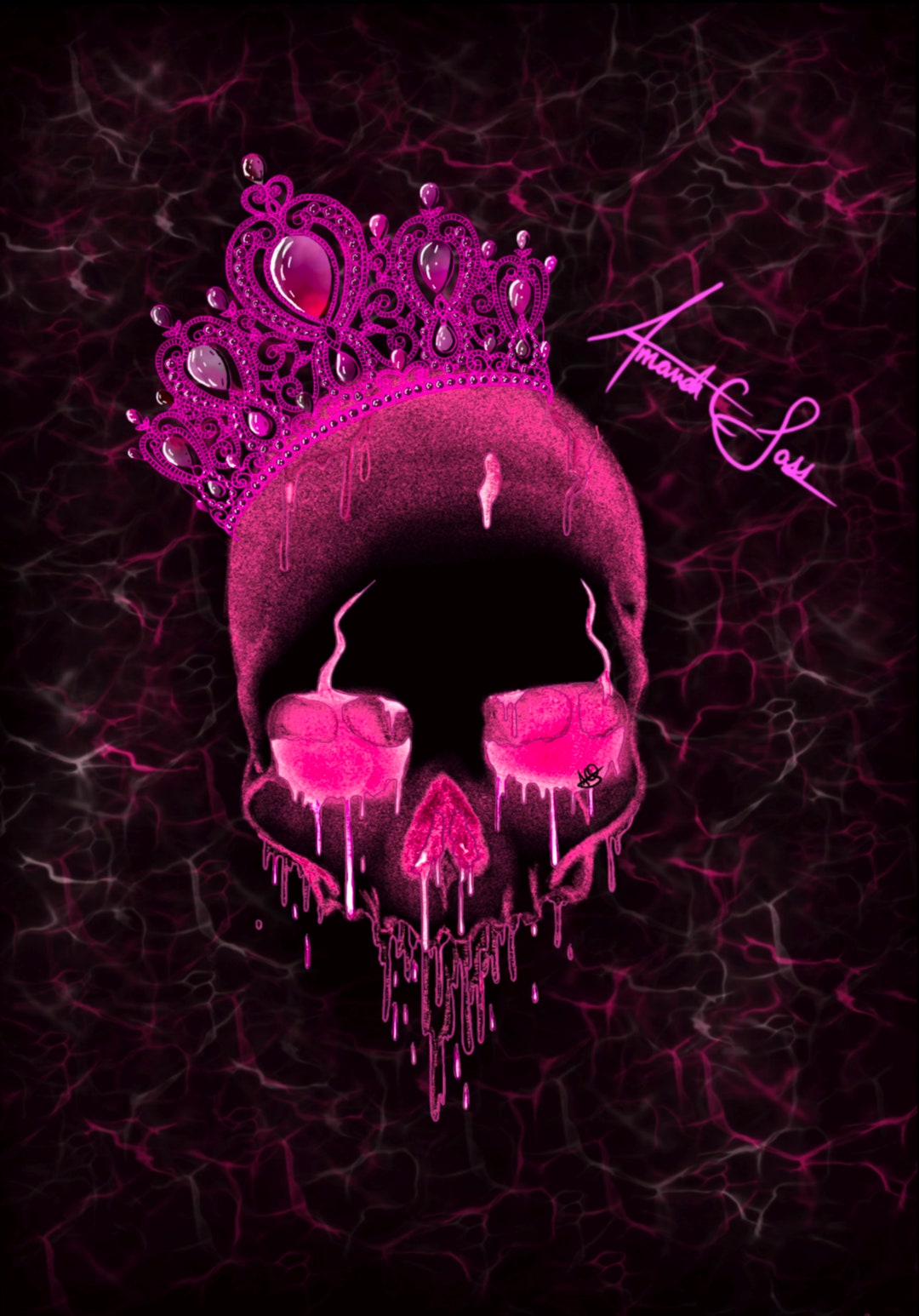 Neon Skull - Etsy