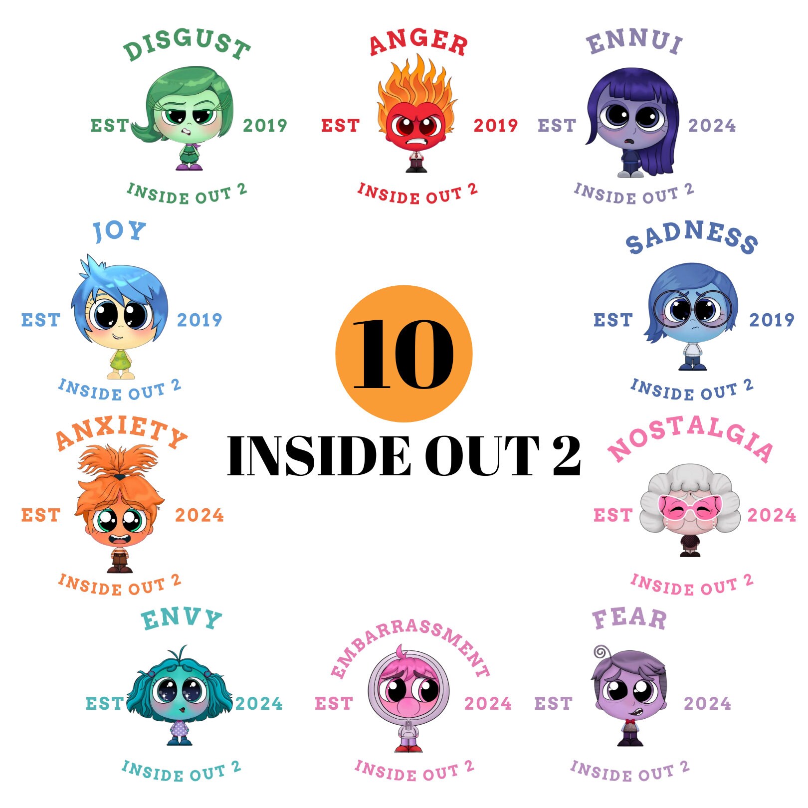 Inside Out 2 Characters Svg Png, Svg for Cricut, Inside Out 2 Png Svg ...