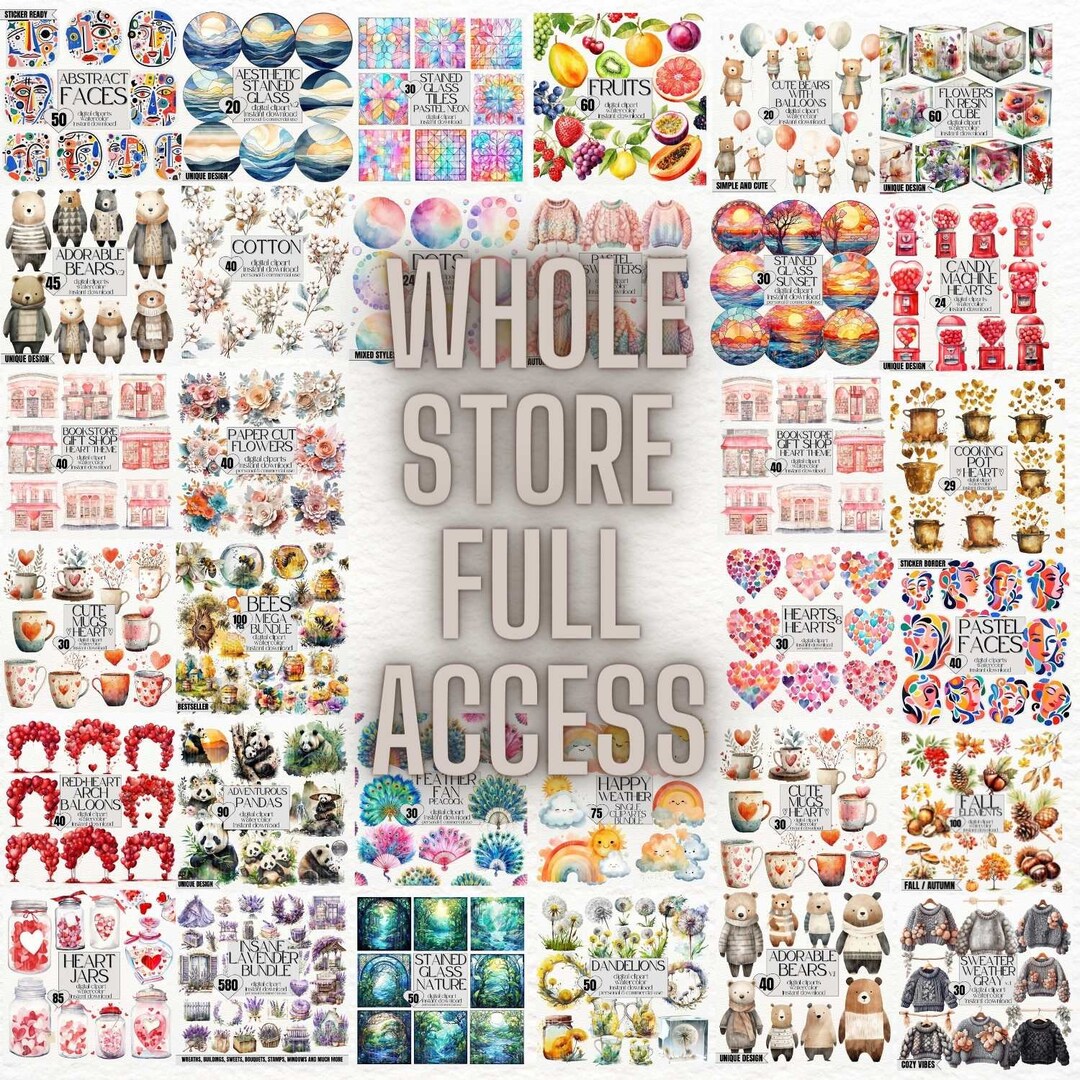 WHOLE STORE of CLIPARTS Clipart Bundle Cute Clipart Designs Unlimited ...