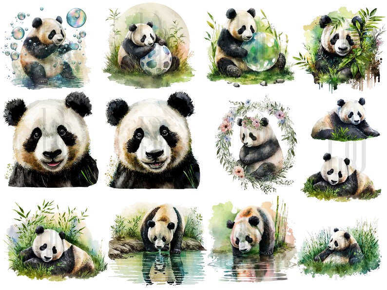 90x Bundle Clipart Panda Adventure Clipart Cute Panda Clip Art ...