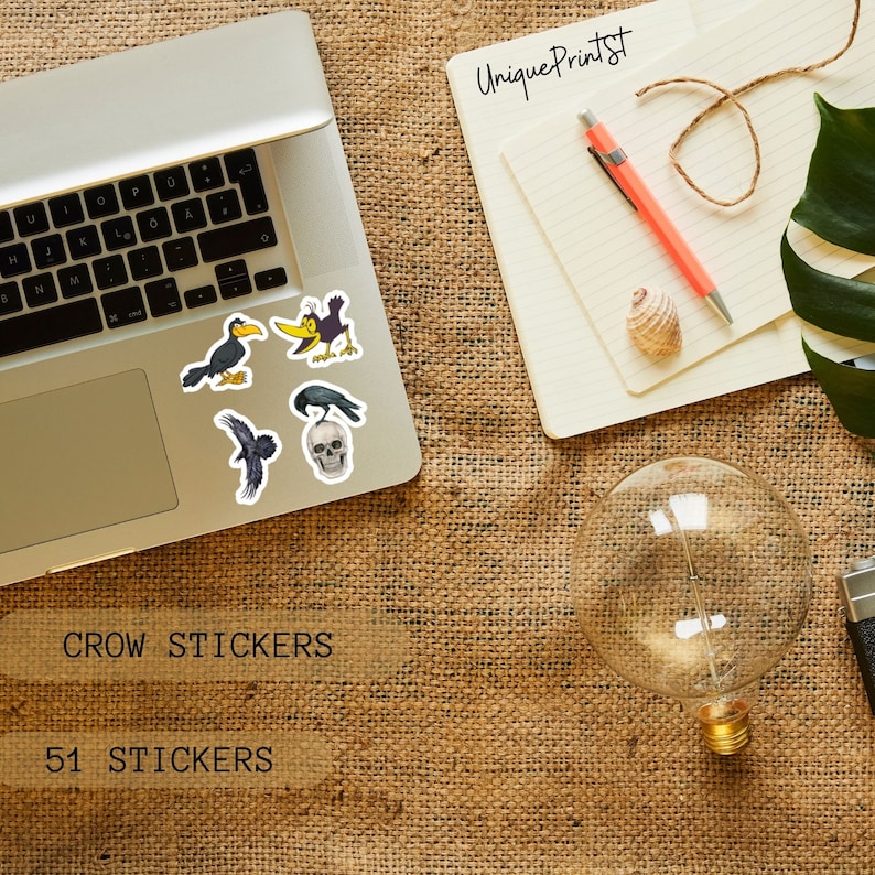 Crow/raven Printable Stickers, 51 Gothic Raven Stickers for Laptop ...