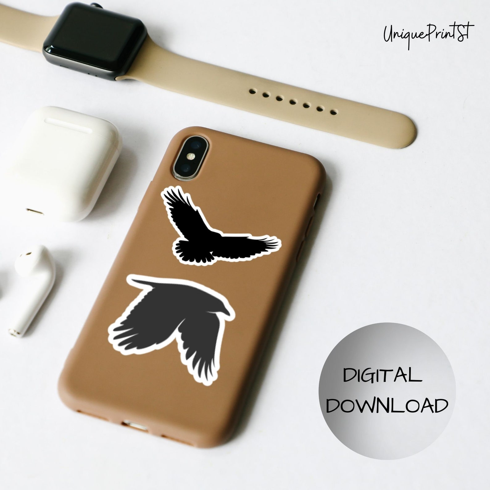 Crow/raven Printable Stickers, 51 Gothic Raven Stickers for Laptop ...