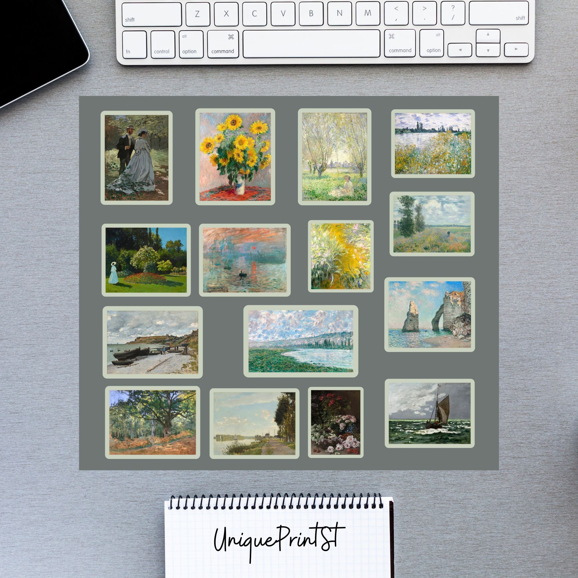 Claude Monet Printable Stickers, 23 Printable Vintage Digital Stickers ...