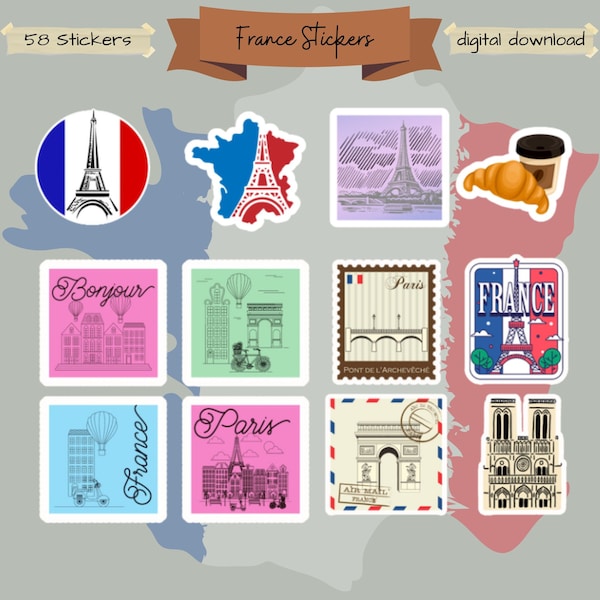 France Travel Stickers - Etsy