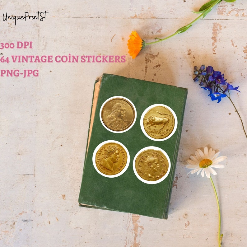 Antique Coin Stickers ,coin Scrapbook Stickers,collectible Coin ...