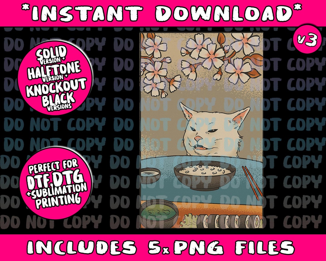 Japanese Style Women Yelling at Cat Meme Png Bundle, Trending Png ...