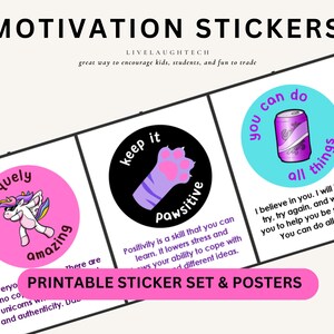 Printable Motivation Stickers and Poster Set of 9 | Teacher Tools ...