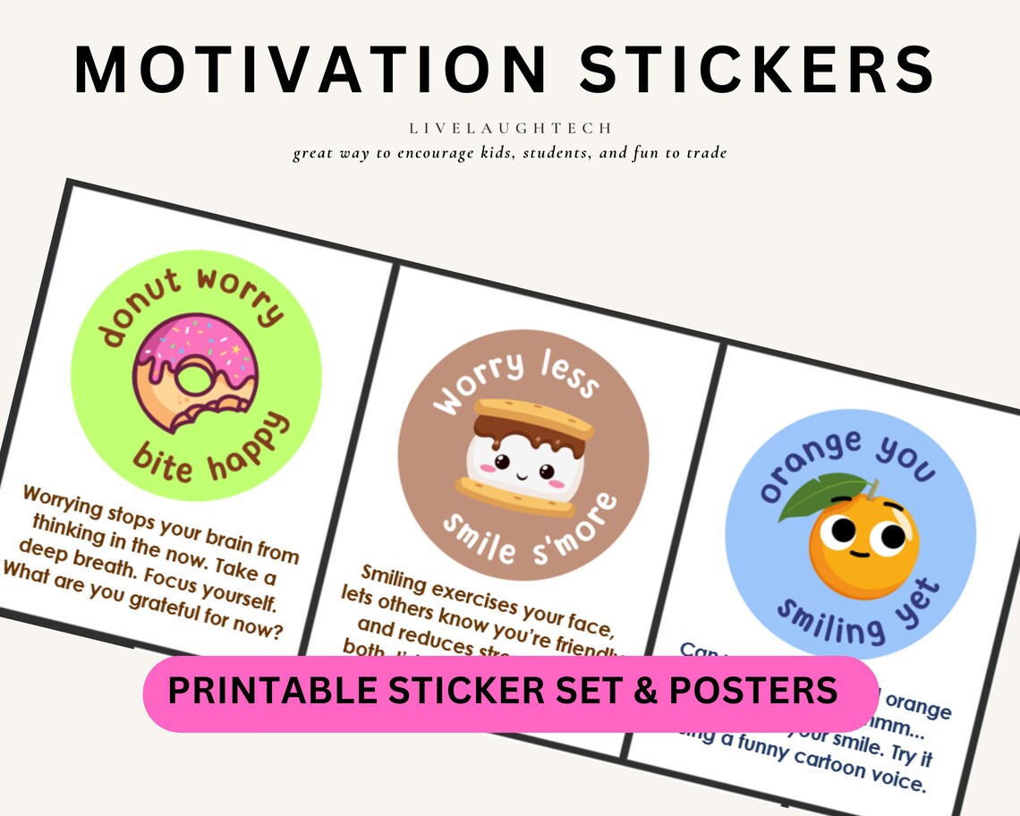 Printable Motivation Stickers and Poster Set of 9 | Teacher Tools ...
