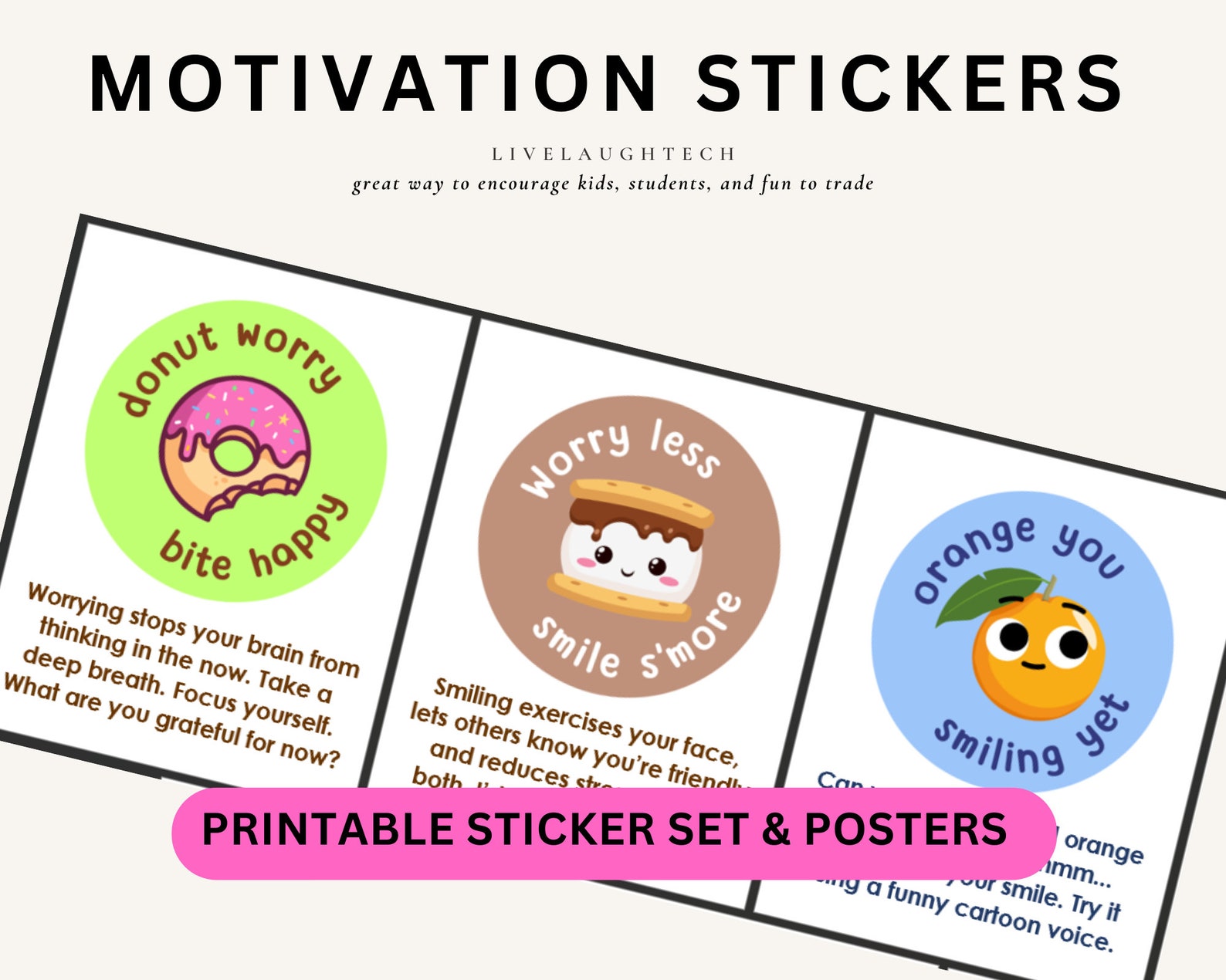 Printable Motivation Stickers and Poster Set of 9 | Teacher Tools ...