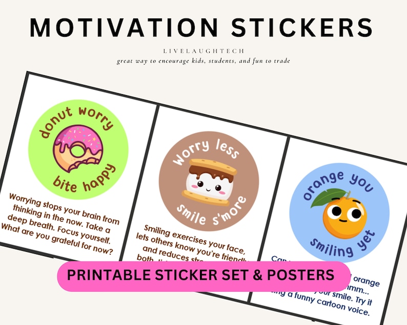 Printable Motivation Stickers and Poster Set of 9 | Teacher Tools ...